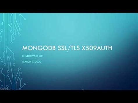 MongoDB SSL TLS With X509 Authentication YouTube