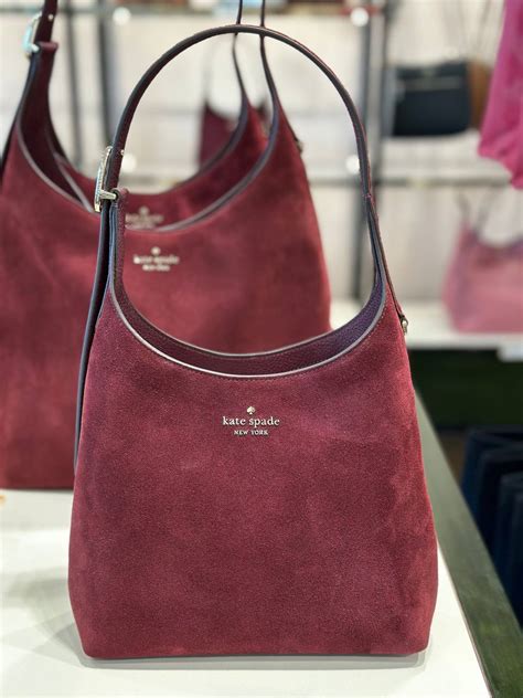 Kate Spade 454 Small Shoulder Bag Suede Dark Merlot Averand