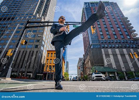Businessman Go Step Forward In City Street Next Steps Business