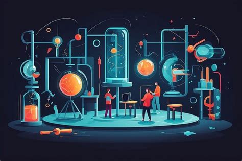 Premium Photo Quantum Entanglement Experiments Students In Flatstyle