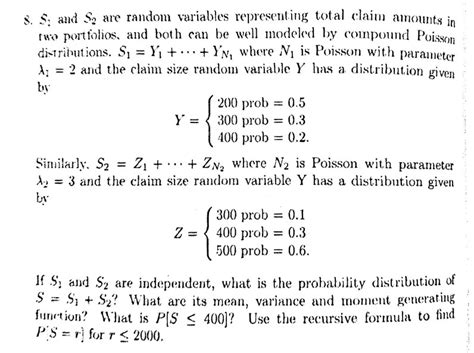 S And S Are Random Variables Representing Total Chegg