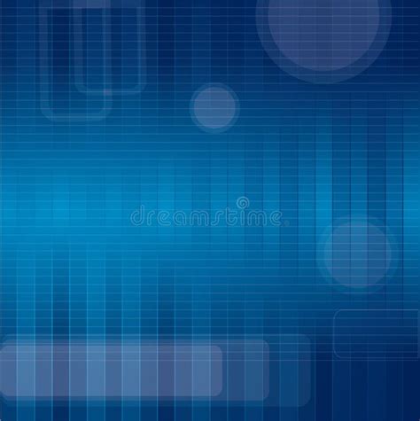 Abstract Of Futuristic Hi Tech Blue Square Geometric Pattern Background Stock Vector