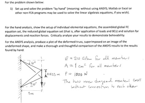 Solved For The Problem Shown Below Set Up And Solve The Chegg Com