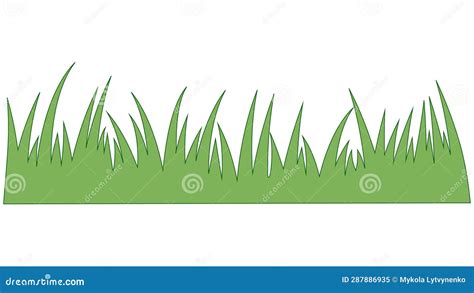Juicy Green Grass On Cartoon Lawn Lawn Green Grass Stock Vector