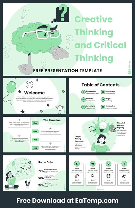 Creative Thinking And Critical Thinking PPT Presentation Template EaTemp