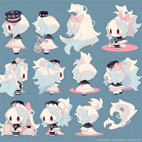 Premium Photo Sticker Of Female Ghost Chibi Kawaii Scandinavian