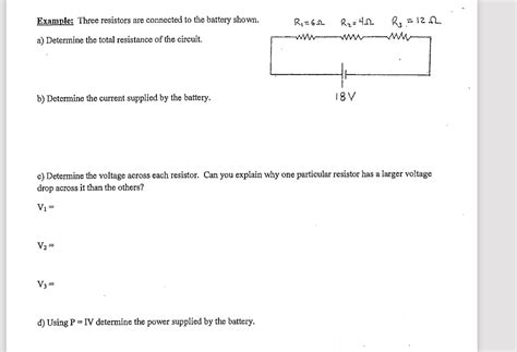 Solved Example Three Resistors Are Connected To The Battery Chegg Com