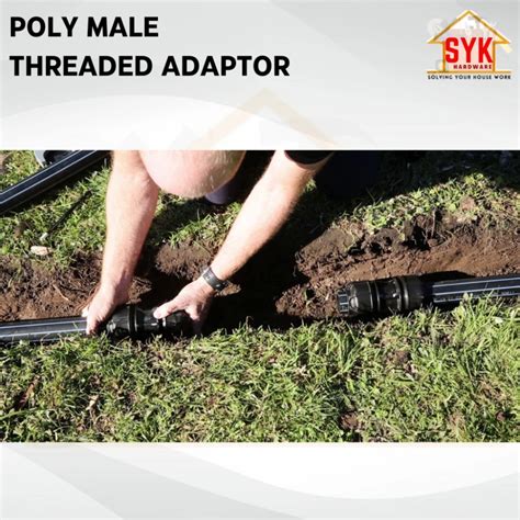 Syk Poly Male Threaded Adaptor 50mmx112 Inch Poly Pipe Connector Part