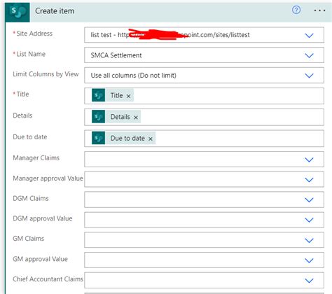 Create Sharepoint Item Missing Columns Power Platform Community