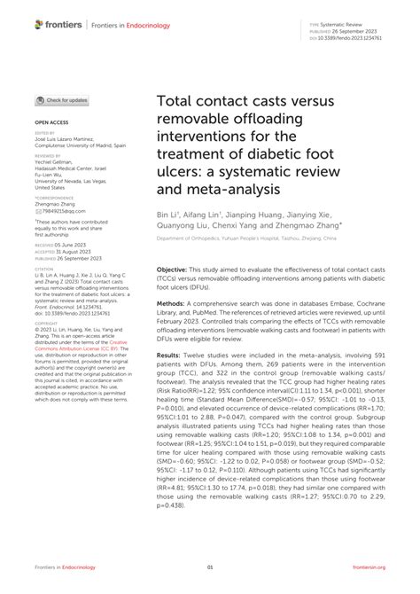 Pdf Total Contact Casts Versus Removable Offloading Interventions For The Treatment Of