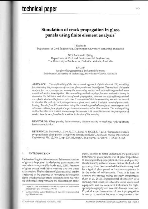 Pdf Simulation Of Crack Propagation In Glass Panels Using Finite Element Analysis