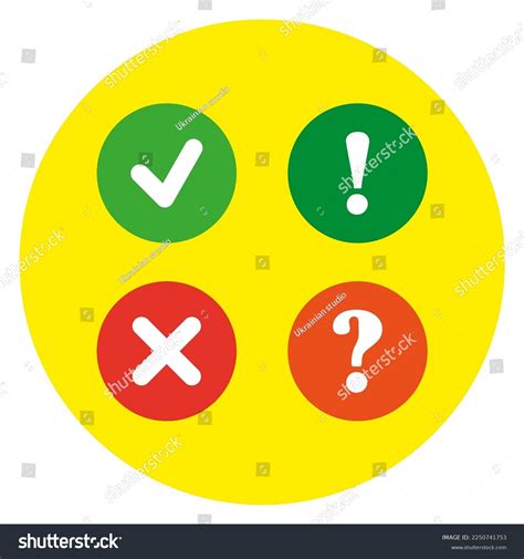 Cross Checkmark Exclamation Question Marks Vector Stock Vector Royalty Free 2250741753