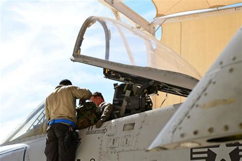 U S Air Force Col Michael Drowley 355th Wing Commander Conducts Post Flight Inspections At
