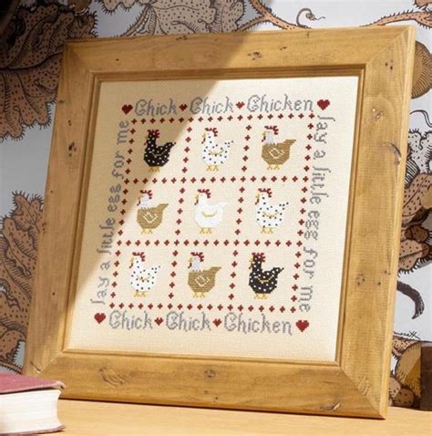 Chick Chick Chicken Cross Stitch Kit Etsy Chicken Cross Stitch