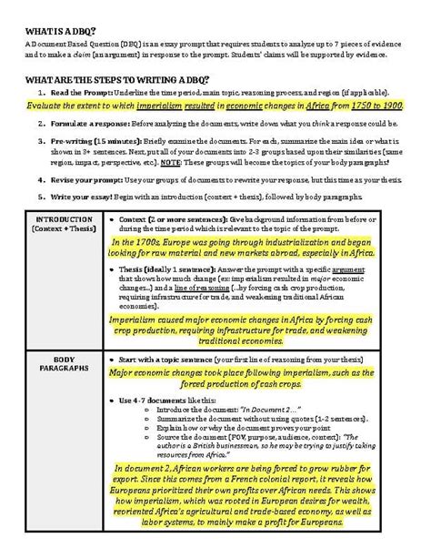 Ap World History Modern Dbq Review And Examples Tpt