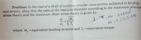 Solved Problem In The Case Of A Shaft Of Uniform Circular Chegg Com