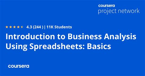 Introduction To Business Analysis Using Spreadsheets Basics