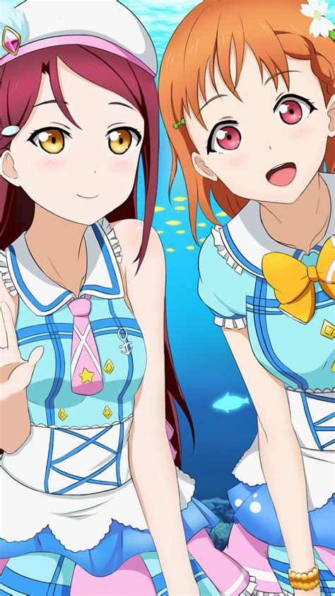 ラブライブラブライブサンシャイン【高海千歌桜内梨子】iphone7（750×1334） 壁紙