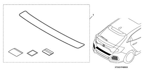 Honda Civic Liftback Applique Rr Bumper Rear 08p48 Tgg 100 Honda