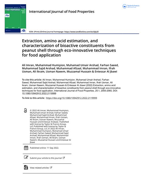 Pdf Extraction Amino Acid Estimation And Characterization Of Bioactive Constituents From