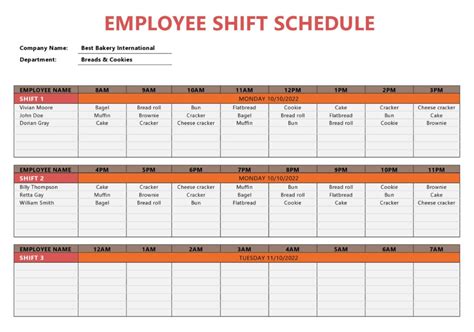 Employee Shift Schedule Template Excel