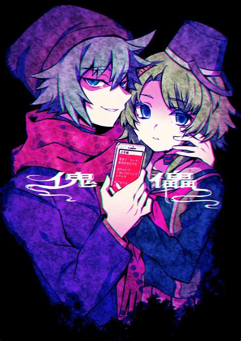 Two Anime Characters Hugging Each Other With Their Arms Around One