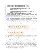 EXERCISES Docx A B A B Compute The Mean Of The Following Population