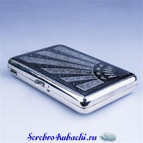 Серебряный портсигар "Солнечные лучи" купить Недорого!