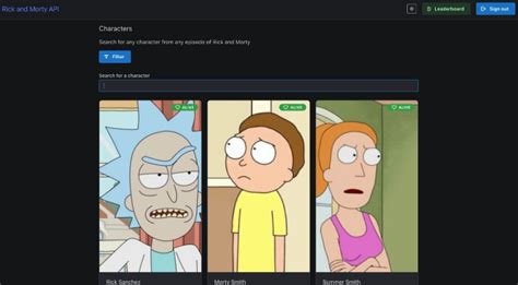 Rick And Morty Characters Application Written In React