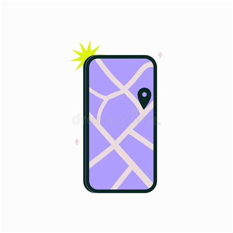 Smartphone With Gps Map In Flat Vector Illustration Symbolizing Navigation Location Tracking