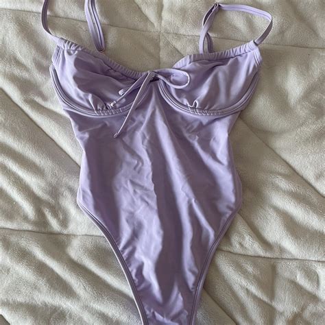 Purple Underwire One Piece Swimsuit Depop