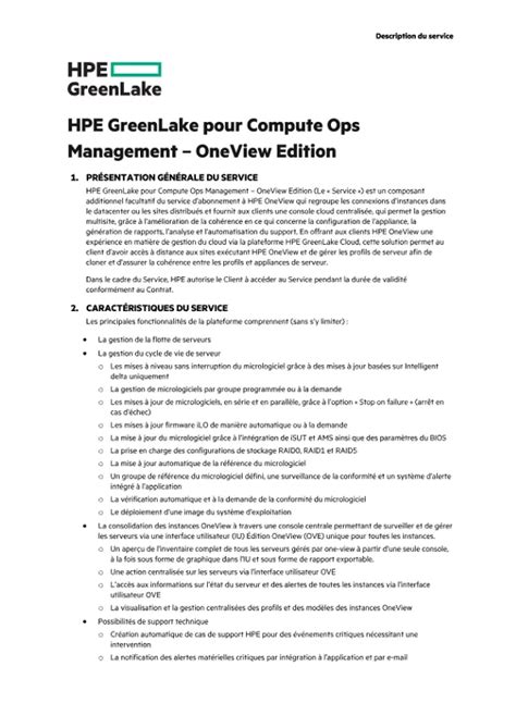 Hpe Greenlake For Compute Ops Management Oneview Edition