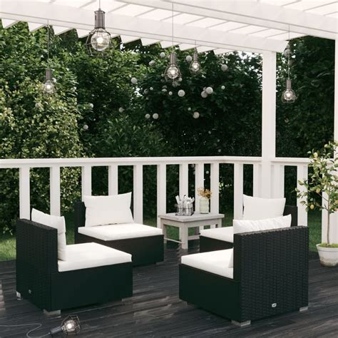 Vidaxl Poly Rattan Outdoor Patio Lounge Set Walmart Business Supplies