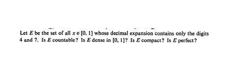 Solved Let E Be The Set Of All Xin 0 1 Whose Decimal Chegg Com