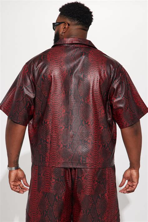 You Had My Love Faux Python Cropped Shirt Red Fashion Nova