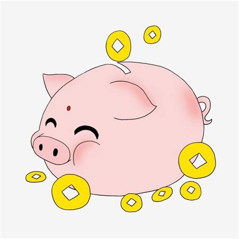 รูปการ์ตูนกระปุกออมสินง่าย ๆ Png ลูกหมูธนาคารภาพตัดปะ ทาสีด้วยมือ การ์ตูนภาพ Png และ Psd