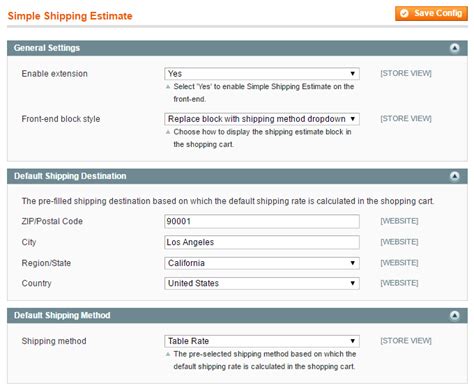 Configuring The Simple Shipping Estimate Extension Plugin Company