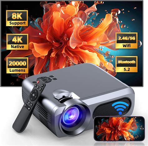 Projector With Wifi And Bluetooth Native 4k 8k Supported Portable Projector 20000