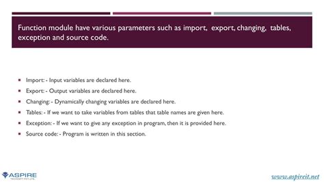 Ppt How To Create Functional Module In Sap Abap Sap Abap Training Aspire Techsoft