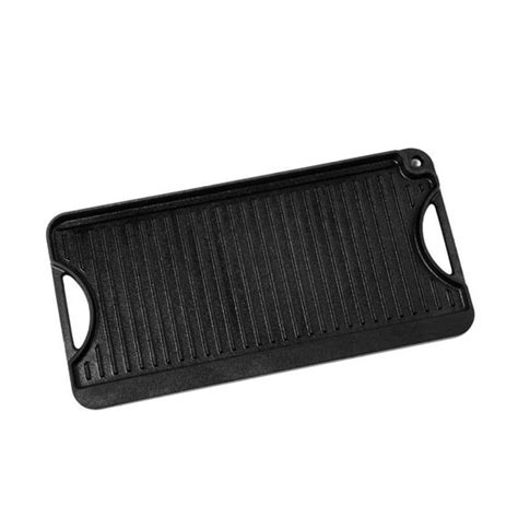 Cast Iron Grill Griddle 20x10in Reversible Bbq Pan Pre Seasoned Flat