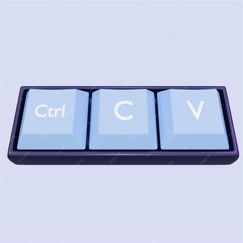 Premium Psd 3d Illustration Of Control C And Control V Buttons