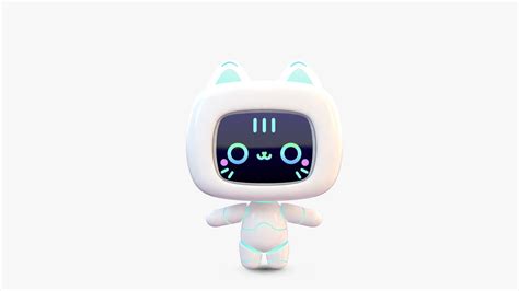 3d Cute Cartoon Robot Cat Turbosquid 2039352