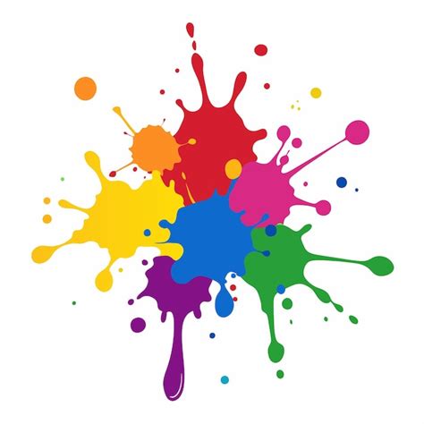 페인트 스플래시 블롭 페인트 스프래터 다채로운 터 페인트의 스프래시가 색에 분리되어 있습니다 프리미엄 벡터