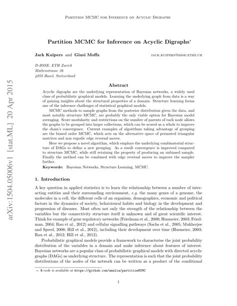 Pdf Partition Mcmc For Inference On Acyclic Digraphs