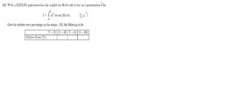 Solved Q2 Write A Matlab Implementation That Applies The