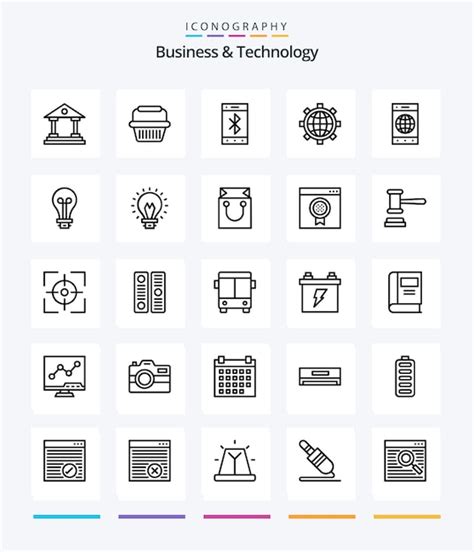 Free Vector Creative Business Technology 25 Outline Icon Pack Such As