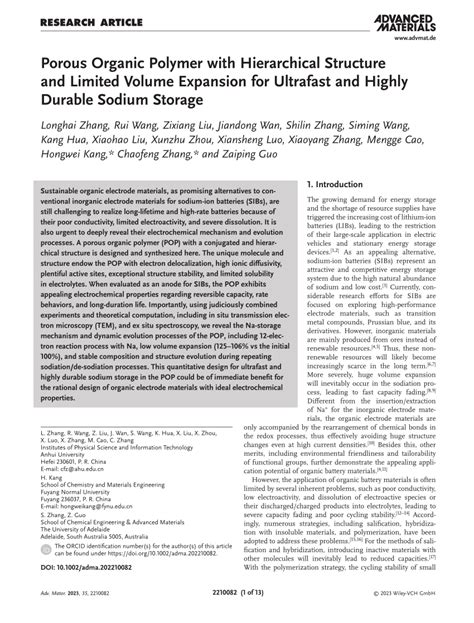 Porous Organic Polymer With Hierarchical Structure And Limited Volume