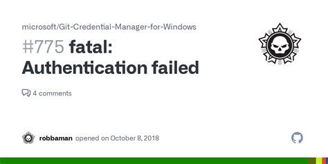 Fatal Authentication Failed · Issue 775 · Microsoftgit Credential