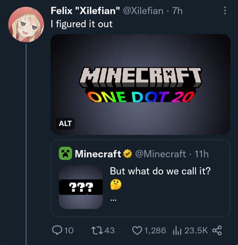 The Official Name Of 1 20 Was Just Confirmed By An Official Mojang Developer R Minecraftmemes