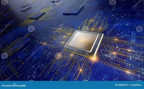 Central Computer Processors Cpu Concept Stock Illustration Illustration Of Binary Element